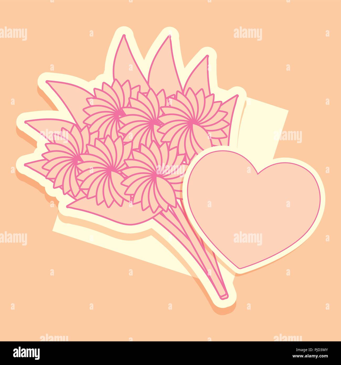 wedding card with bouquet of flowers vector illustration design Stock ...