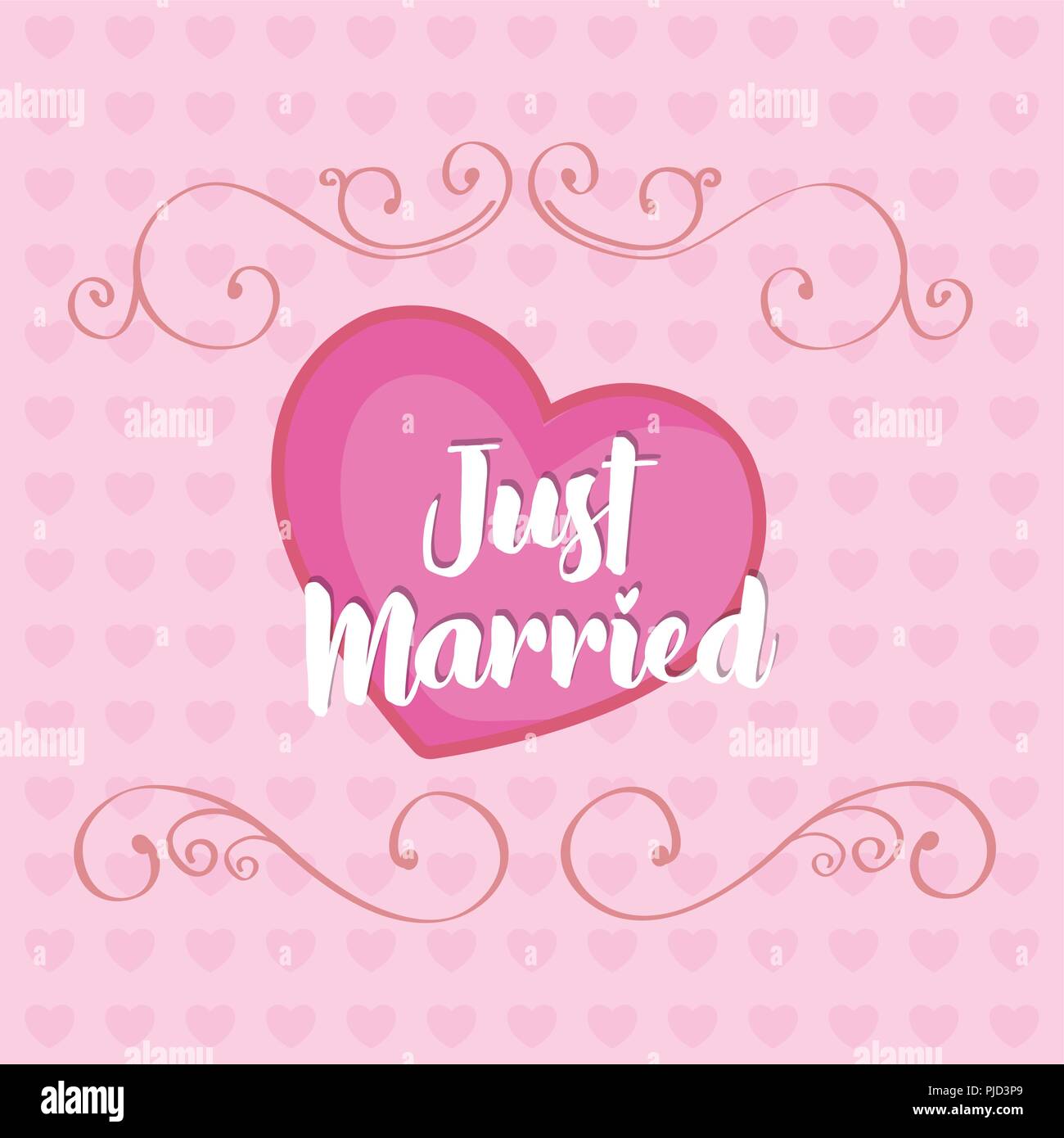 wedding celebration card with heart love vector illustration design ...