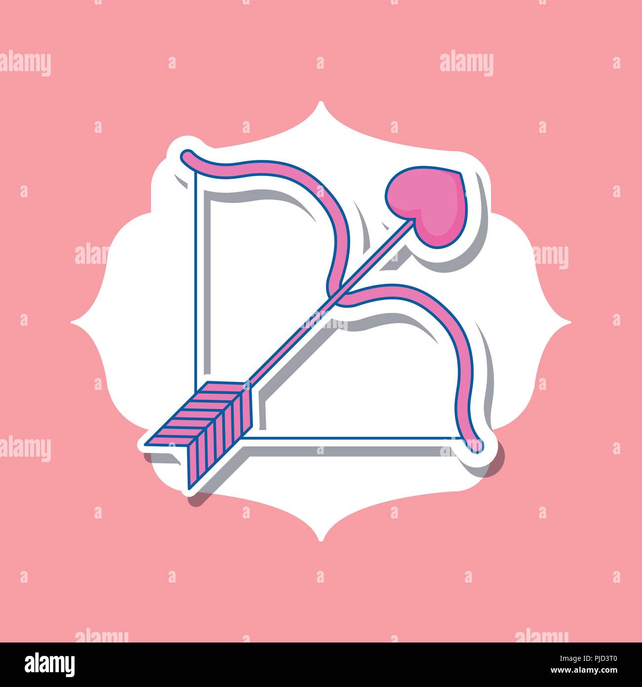 wedding celebration card with cupid bow vector illustration design ...