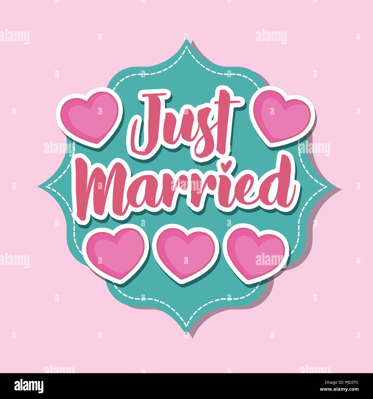 wedding celebration card with heart love vector illustration design ...