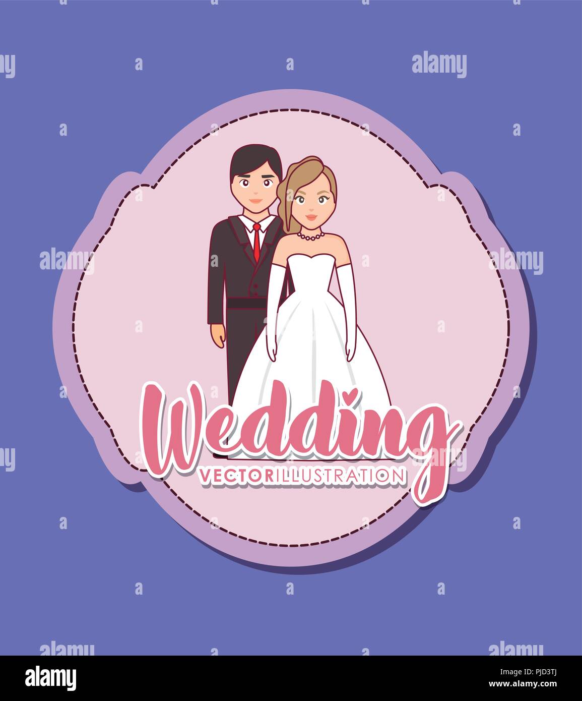 wedding card with Married couple vector illustration design Stock ...