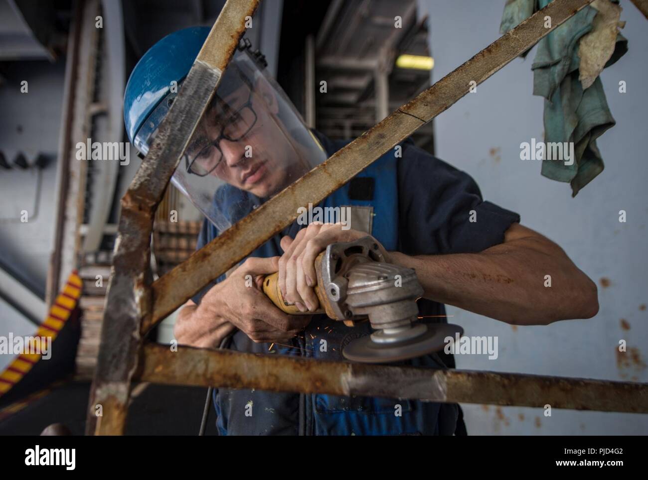 PACIFIC OCEAN (July 16, 2018) Hull Maintenance Technician Fireman ...