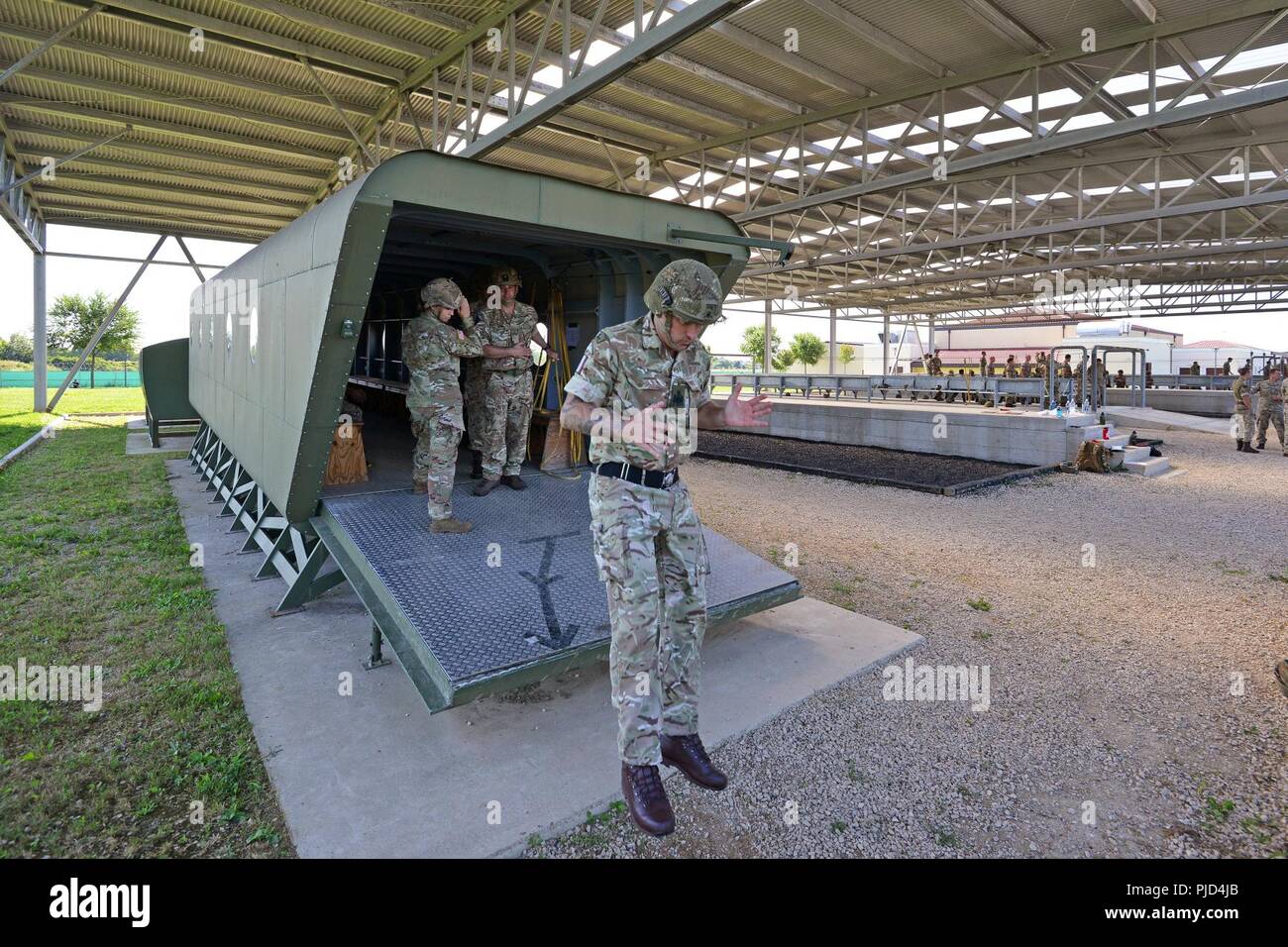 A U.S. Army Paratrooper assigned to 173rd Airborne Brigade, conduct CH ...