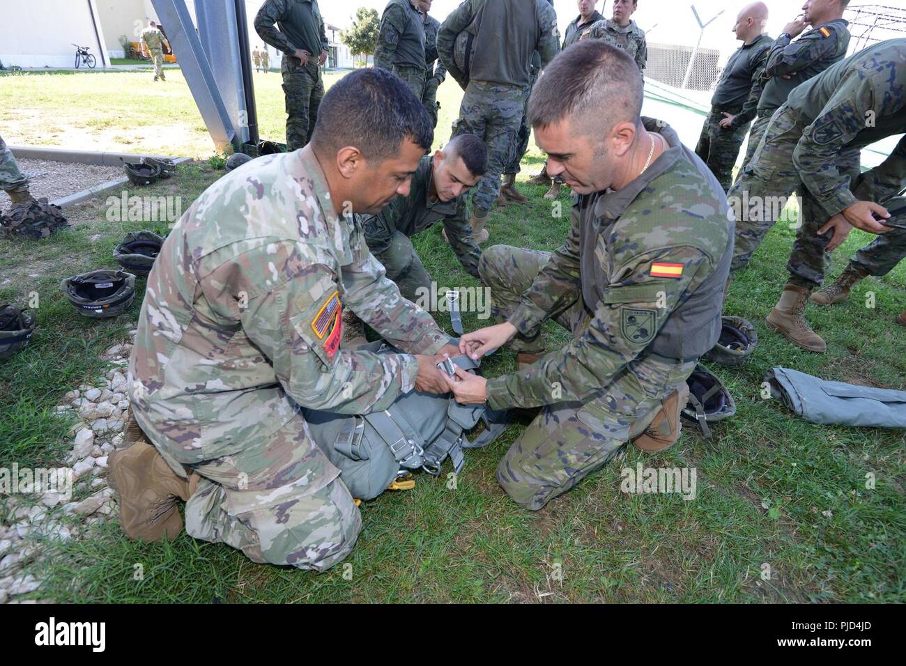 A U.S. Army Paratrooper assigned to 173rd Airborne Brigade, show T-11 ...
