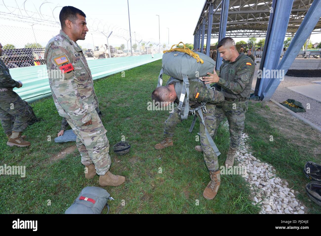 A U.S. Army Paratrooper assigned to 173rd Airborne Brigade, show T-11 ...