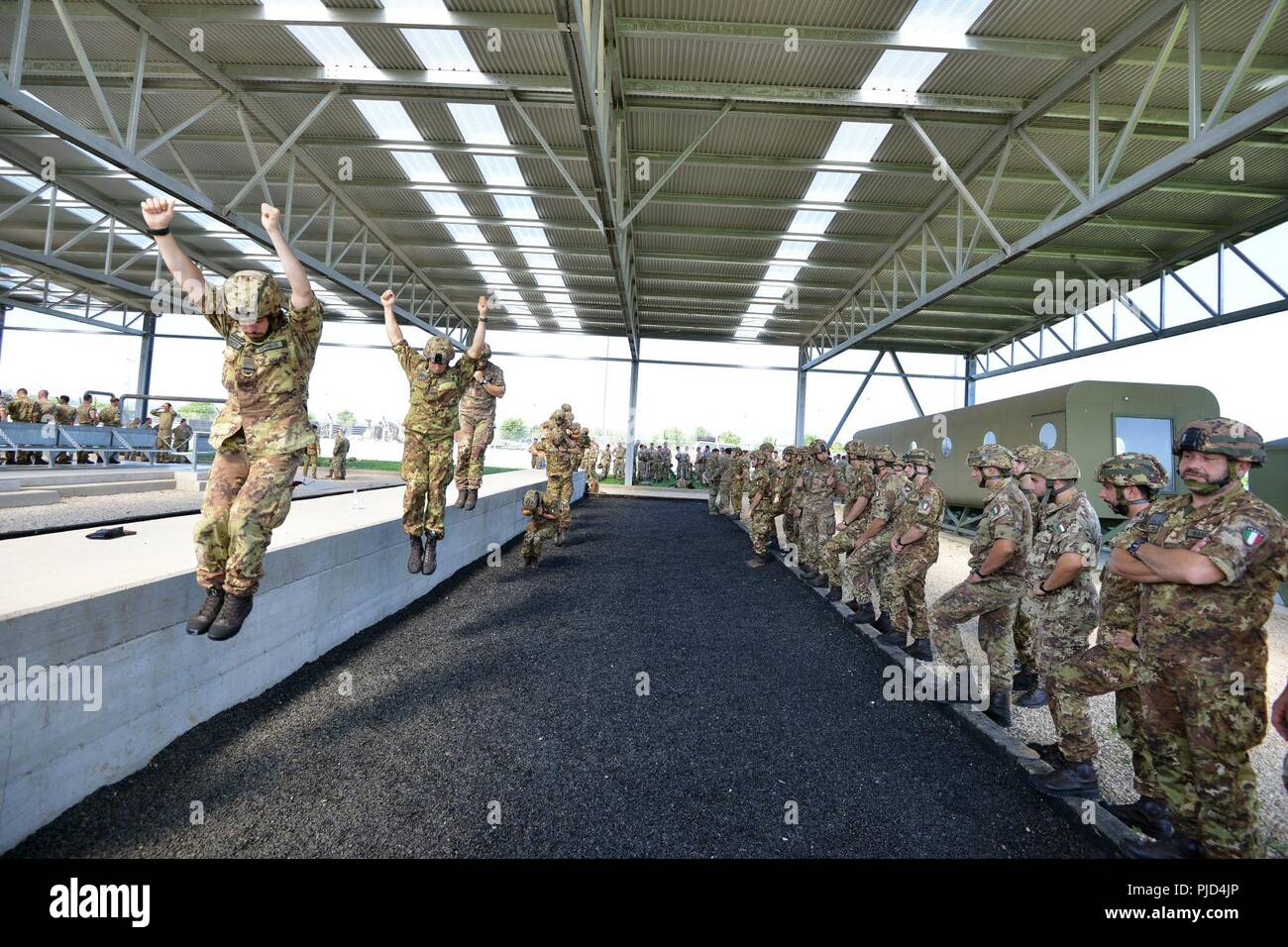 Military paratrooper falls on parachute hi-res stock photography and ...