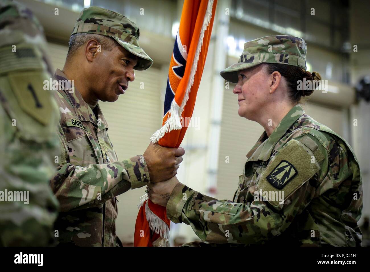 Brig. Gen. Nikki L. Griffin Olive receives command flag from Lt. Gen ...