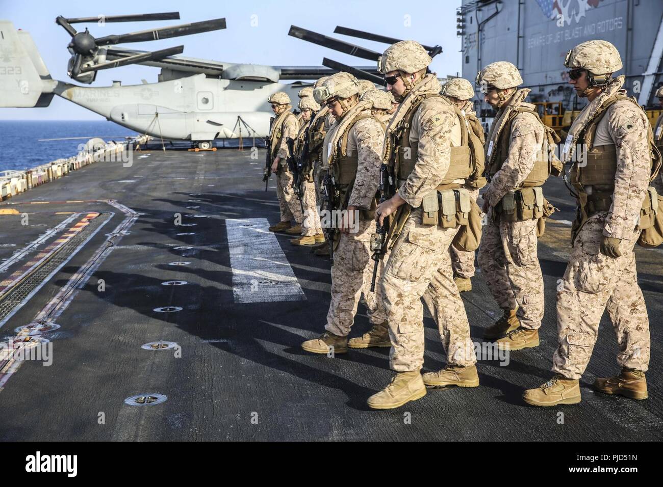 MEDITERRANEAN SEA (July 17, 2018) U.S. Marines with Combat Logistics ...