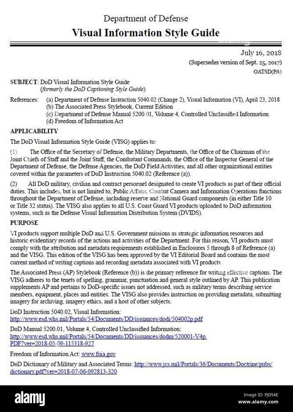 The cover of the July 16, 2018, edition of the DoD Visual Information ...