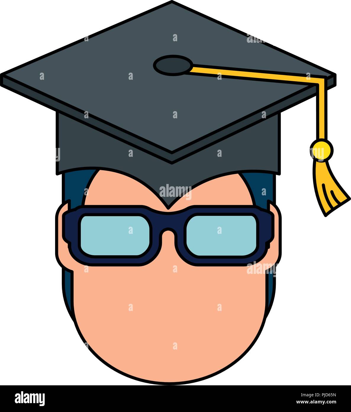student graduated head avatar character vector illustration design ...