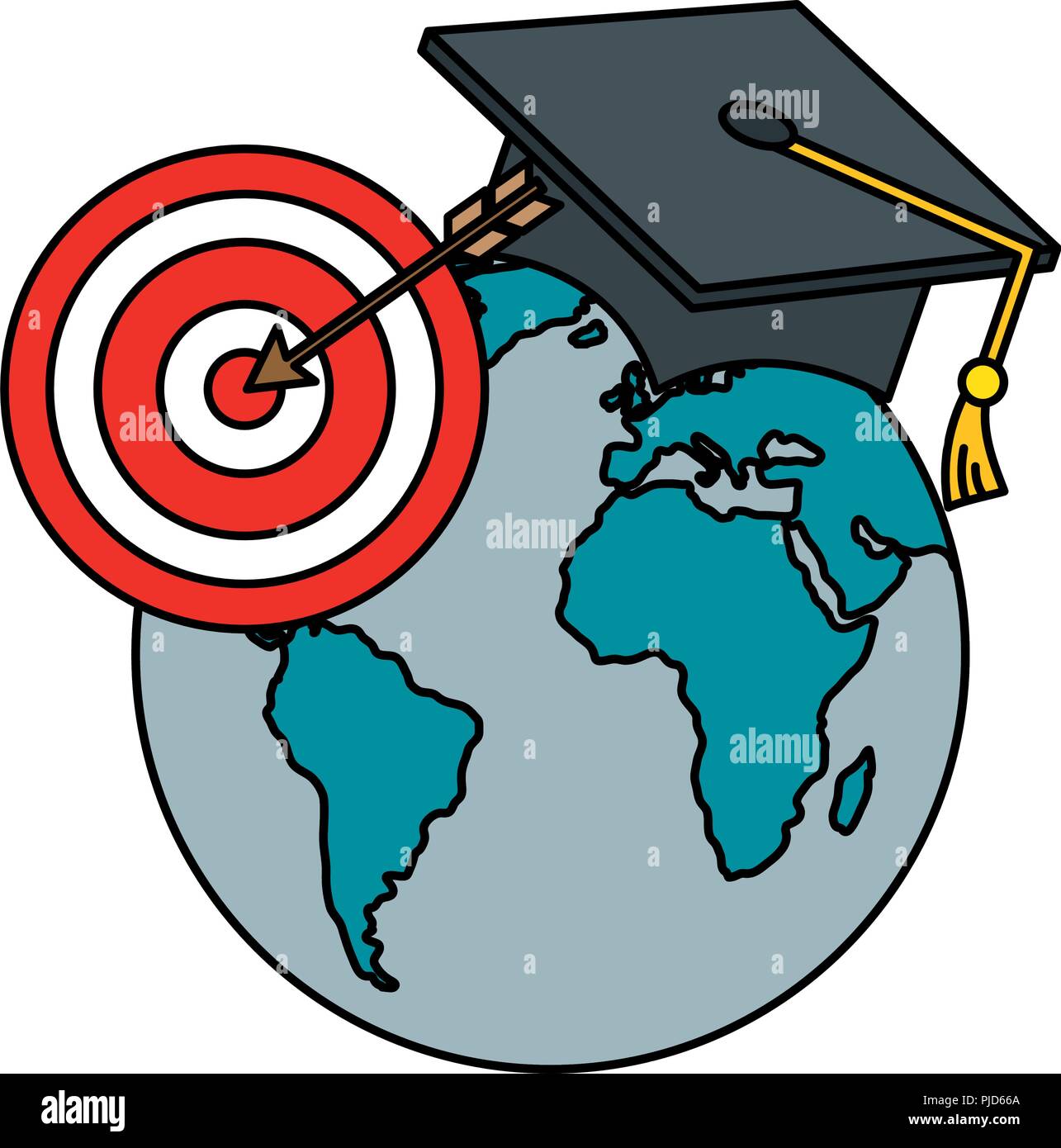 planet graduated with target vector illustration design Stock Vector ...