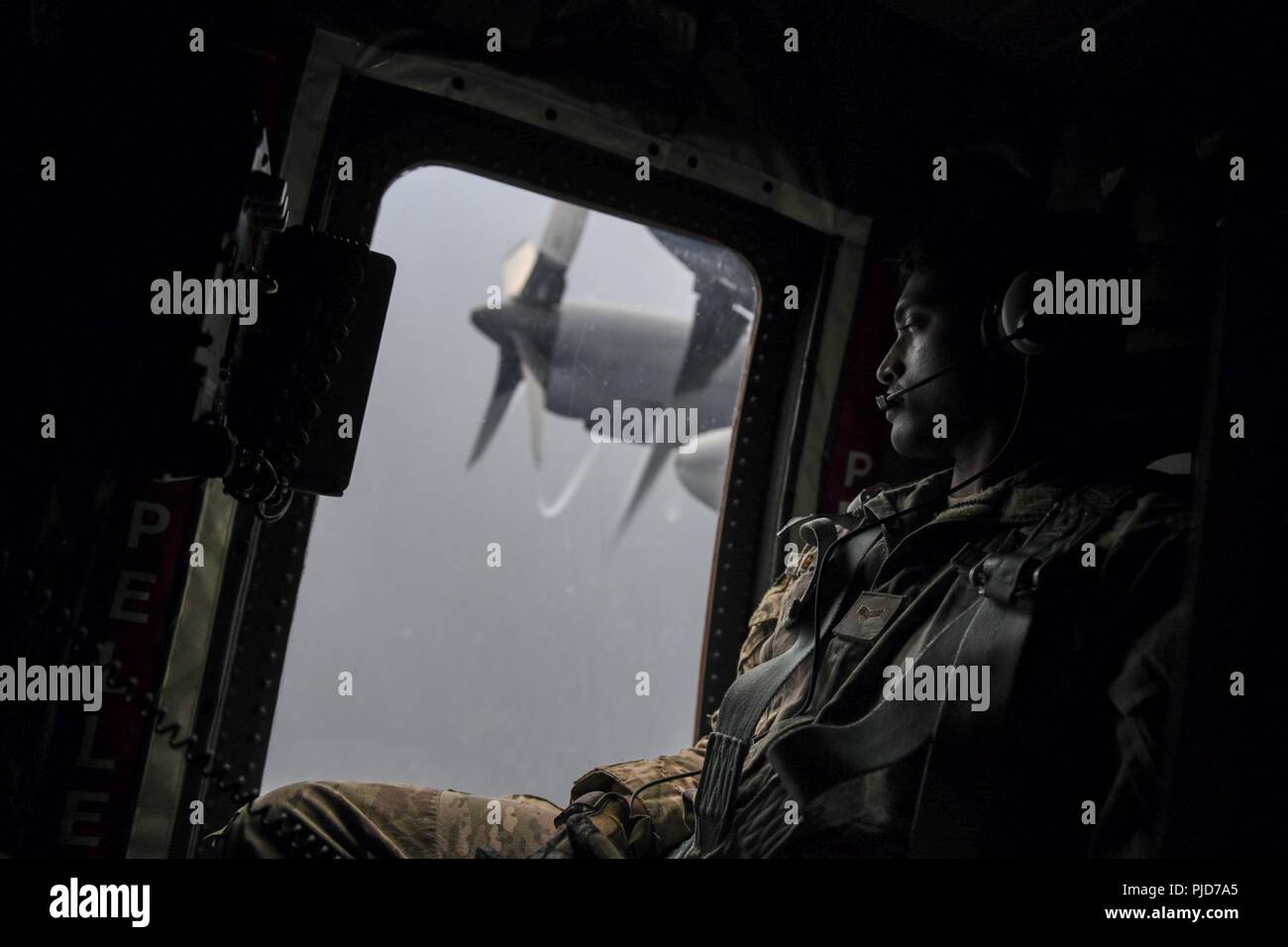 U.S. Air Force Senior Airman Andrew Govan, a special missions aviator ...