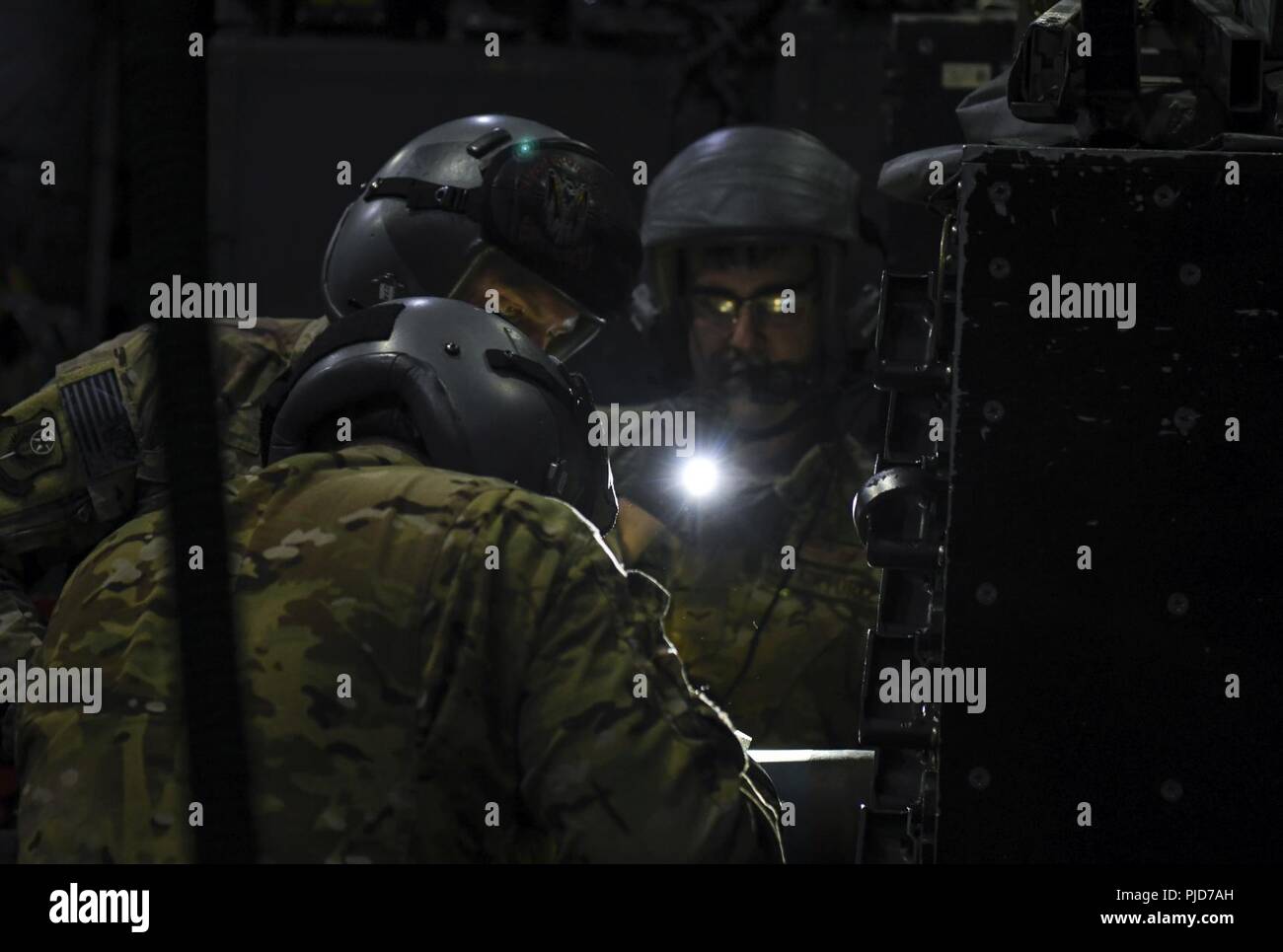 U.S. Air Force Airman 1st Class Kyle Kincaid, an AC-130U Spooky gunship ...