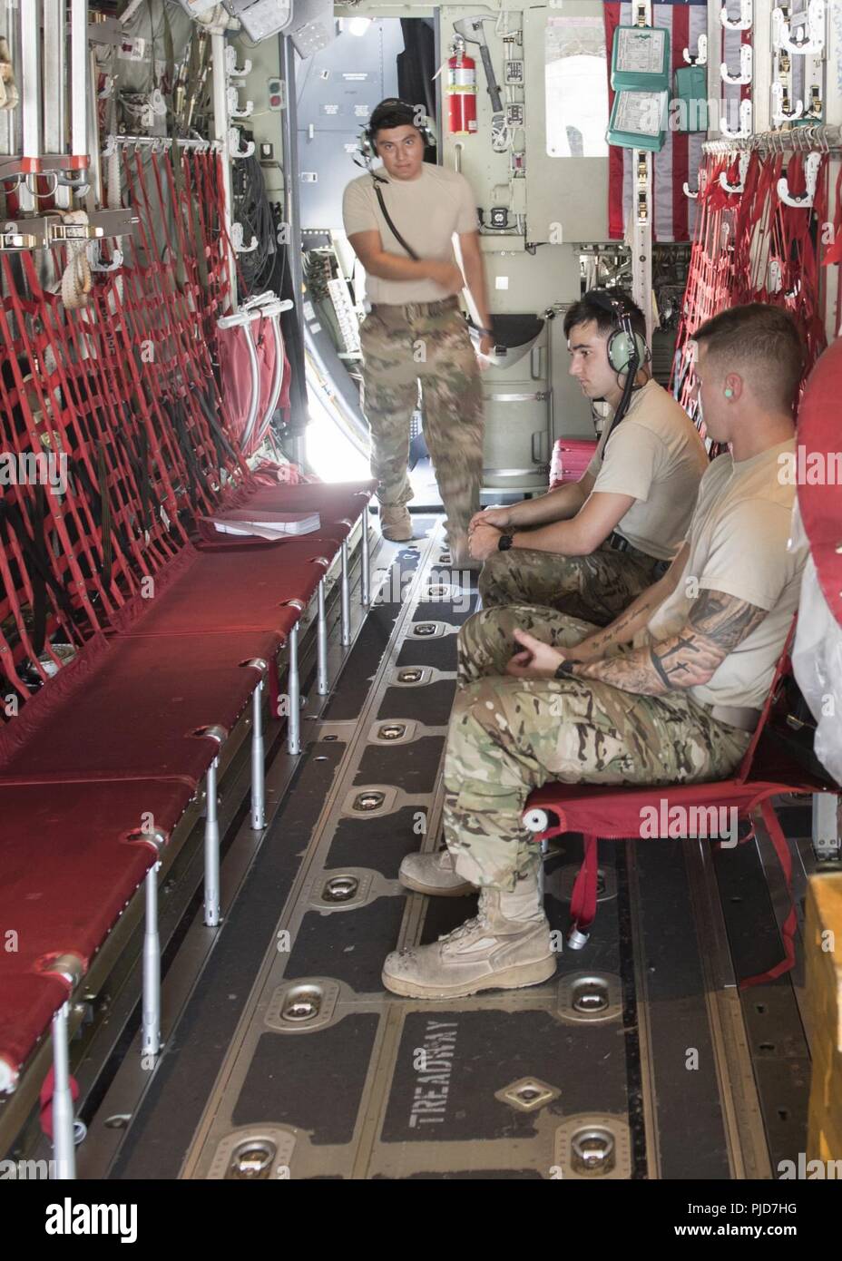 Airmen from the 17th Special Operations Squadron prepare an MC-130J ...