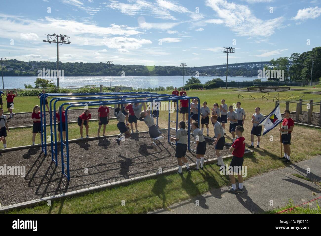 Coast Guard Academy swabs, cadre and staff participate in the Long Blue ...