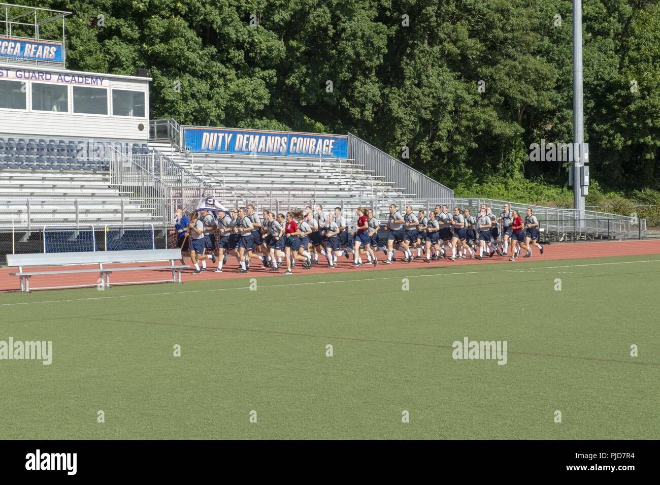 Coast Guard Academy swabs, cadre and staff participate in the Long Blue ...