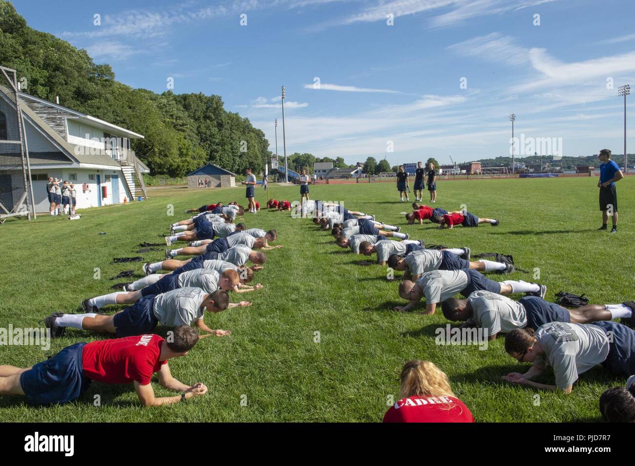 Coast Guard Academy swabs, cadre and staff participate in the Long Blue ...
