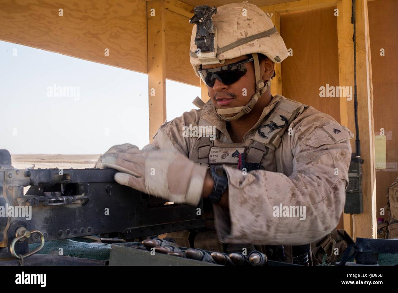 FIREBASE UM JORAIS, IRAQ – A U.S. Marine with 3rd Battalion, 7th Marine ...