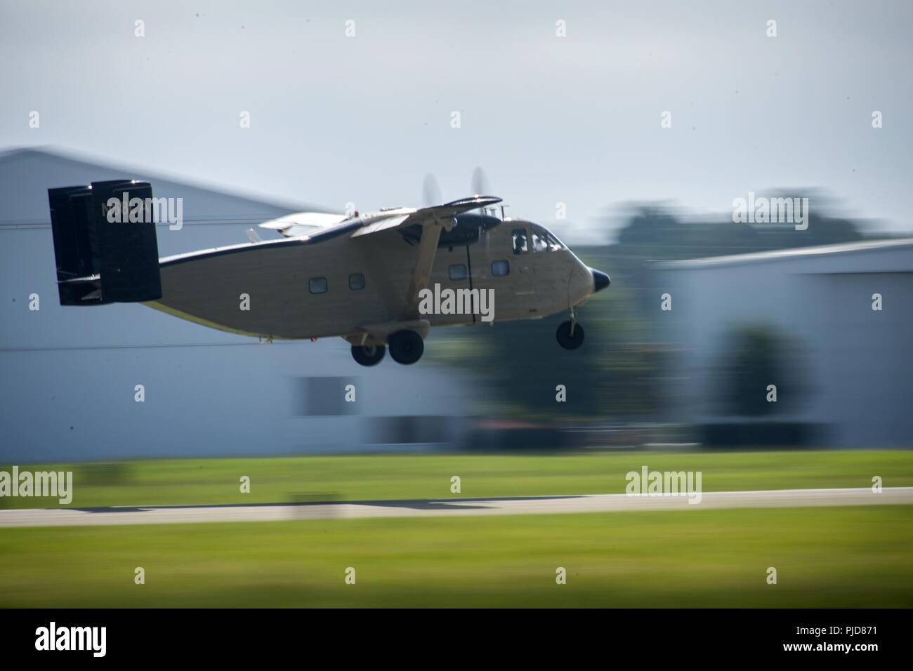 A Short SC-7 Skyvan, takes off, July 24, 2018, in Valdosta, Ga ...