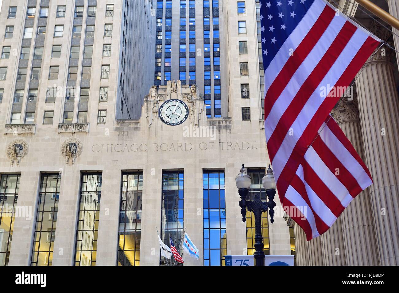 Chicago, Illinois, USA. The Chicago Board of Trade Building, built in ...
