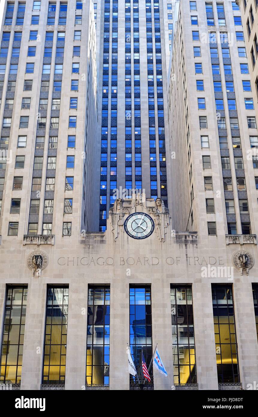Chicago, Illinois, USA. The Chicago Board of Trade Building, built in ...