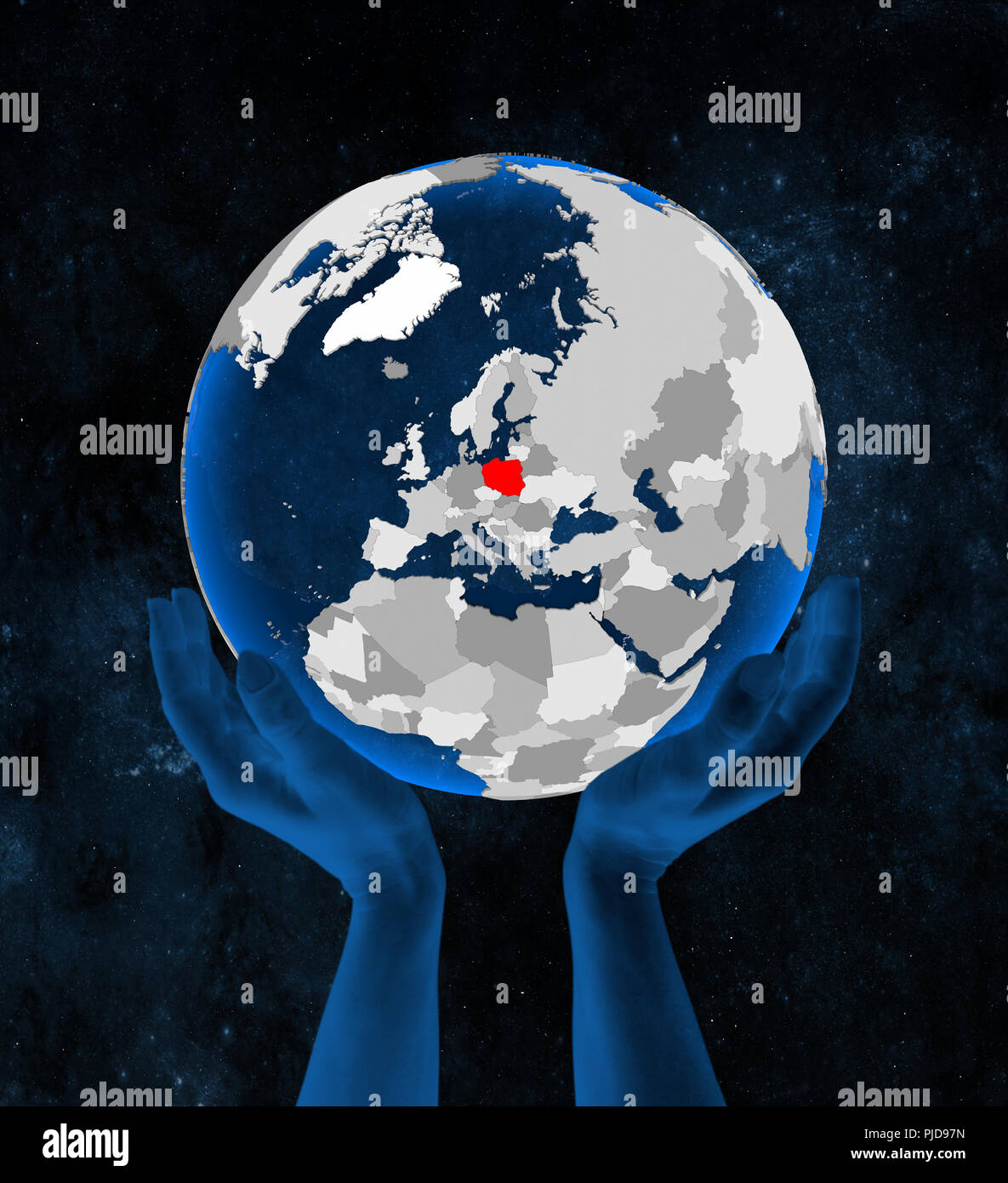 Poland 3d earth in space hi-res stock photography and images - Alamy