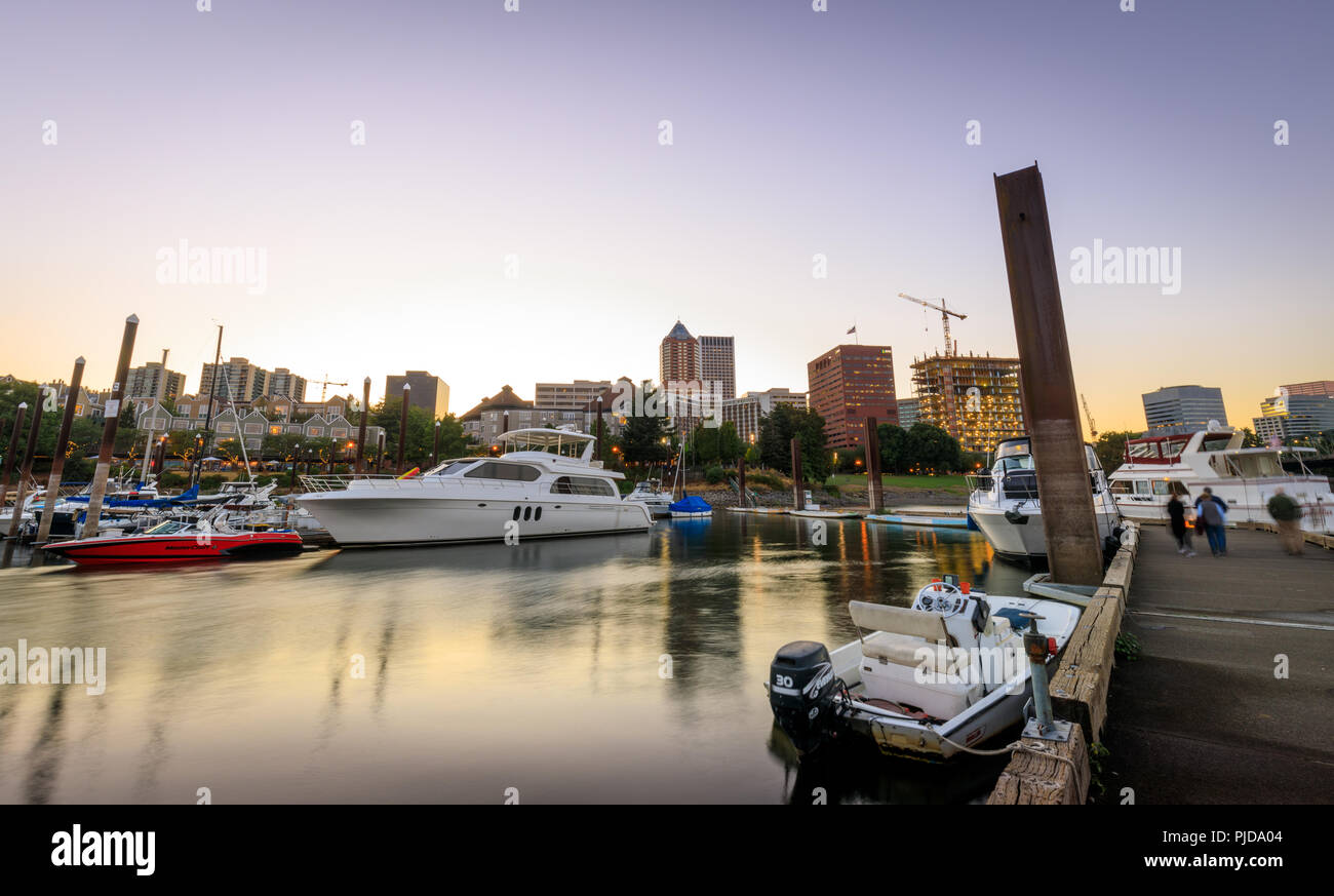 Portland, Oregon - Sep 1, 2018 : Sailboat Docked at Portland Downtown ...