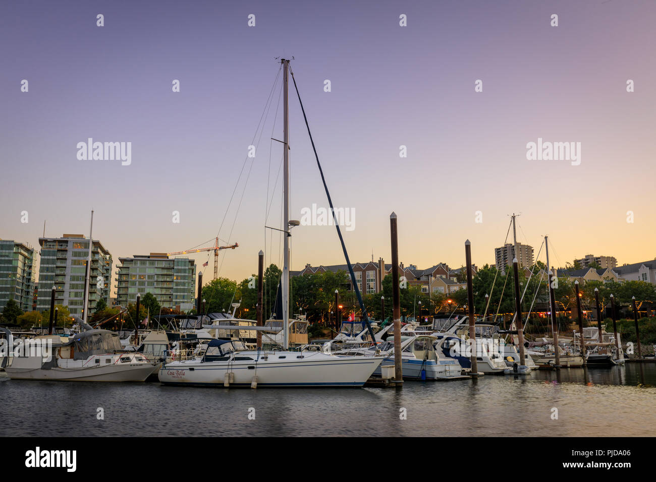 Portland, Oregon - Sep 1, 2018 : Sailboat Docked at Portland Downtown ...