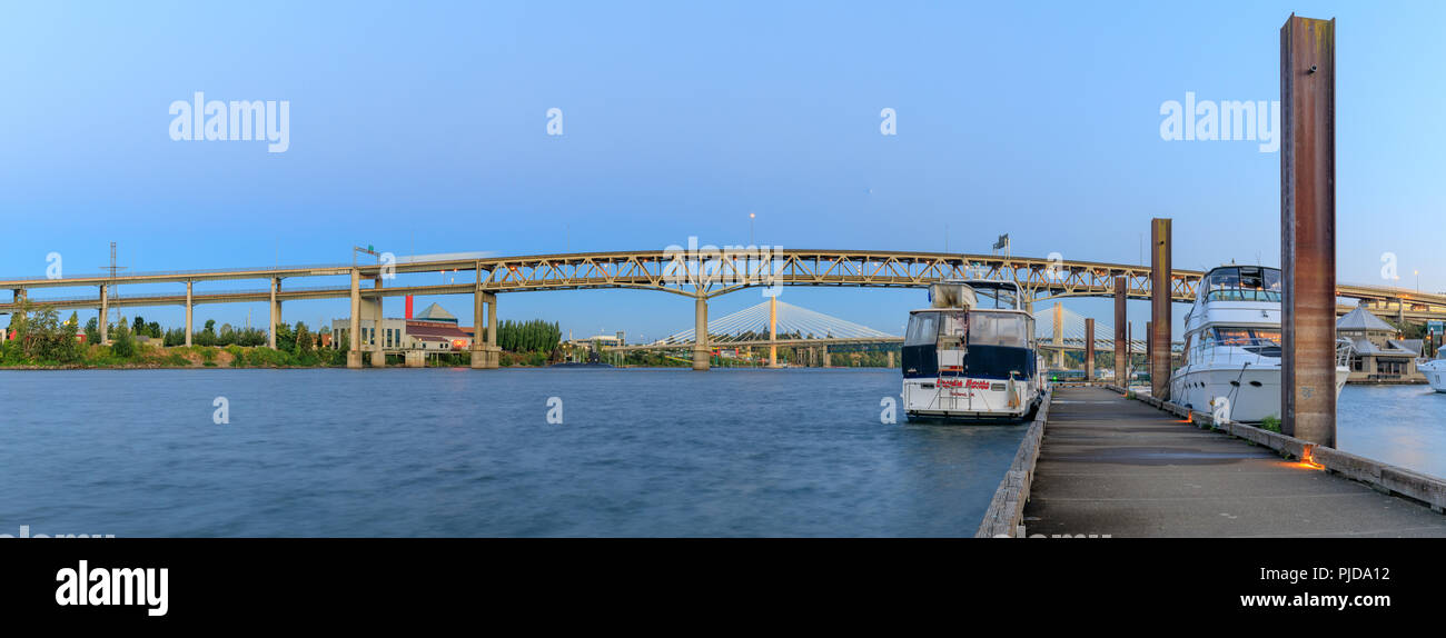 Portland, Oregon - Sep 1, 2018 : Sailboat Docked at Portland Downtown ...
