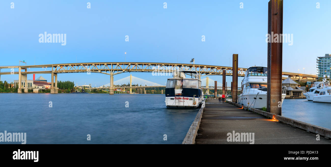 Portland, Oregon - Sep 1, 2018 : Sailboat Docked at Portland Downtown ...