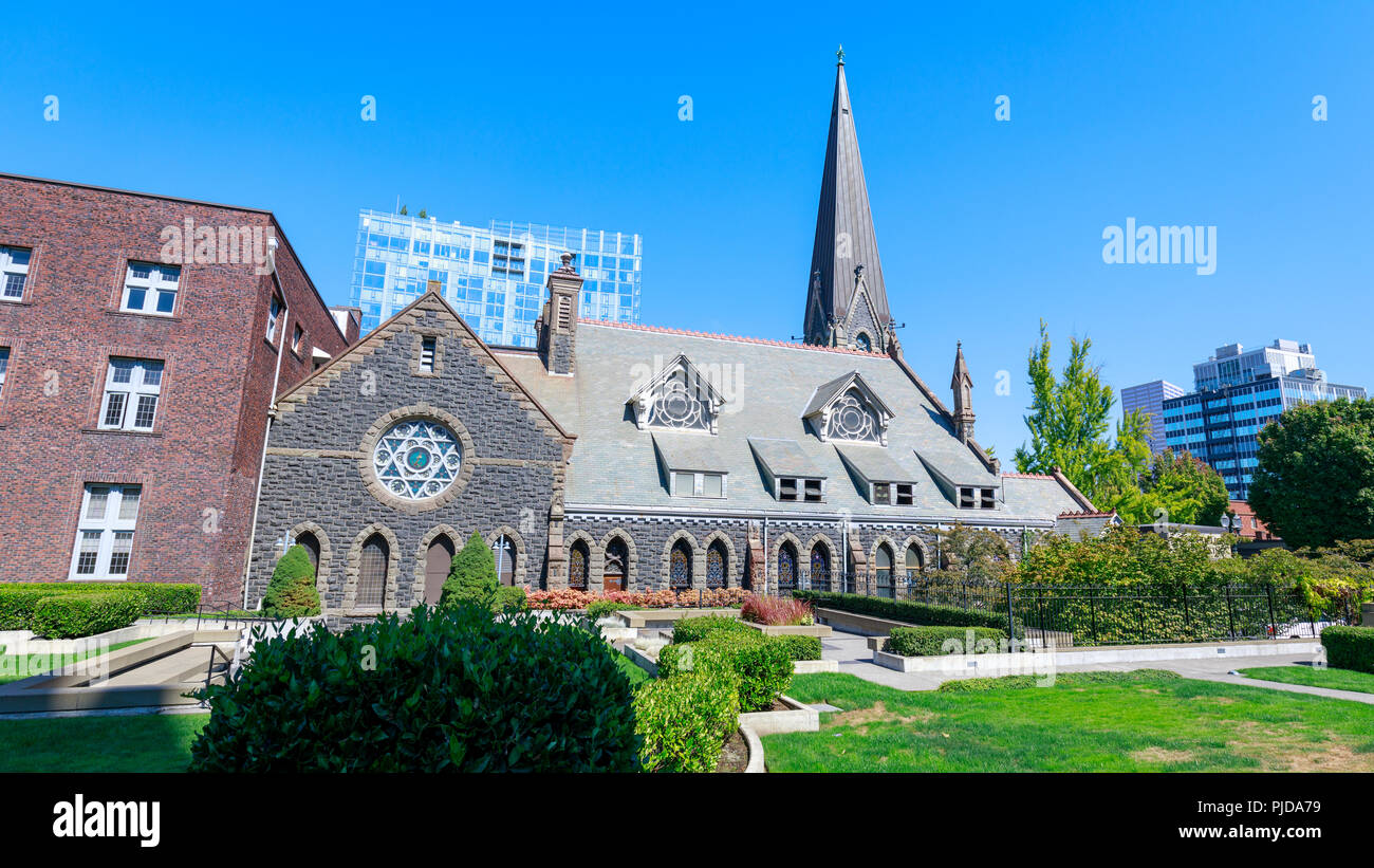 Portland, Oregon - Sep 5, 2018 : First Presbyterian Church in downtown ...