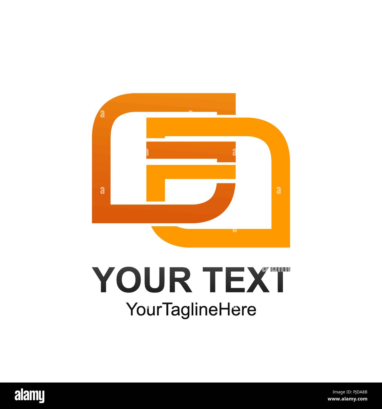 Initial letter GA logo template colored orange reflection design for ...