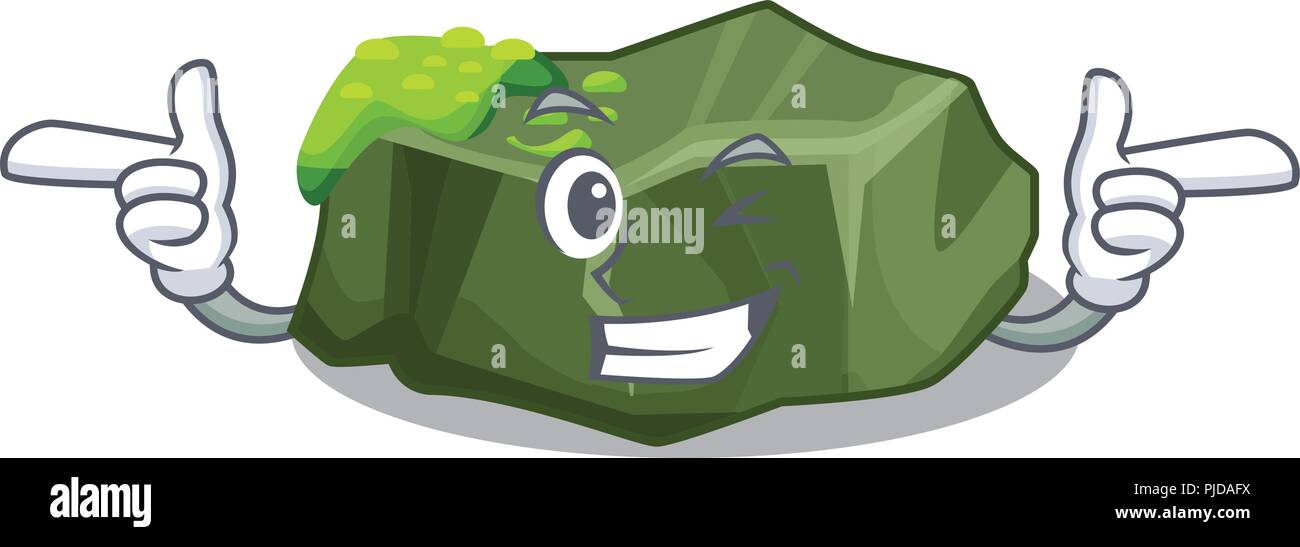 Wink cartoon moss grow on sea rock Stock Vector Image & Art - Alamy