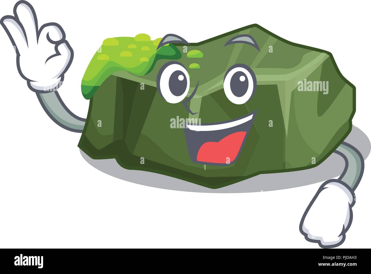 Okay cartoon moss grow on sea rock Stock Vector Image & Art - Alamy