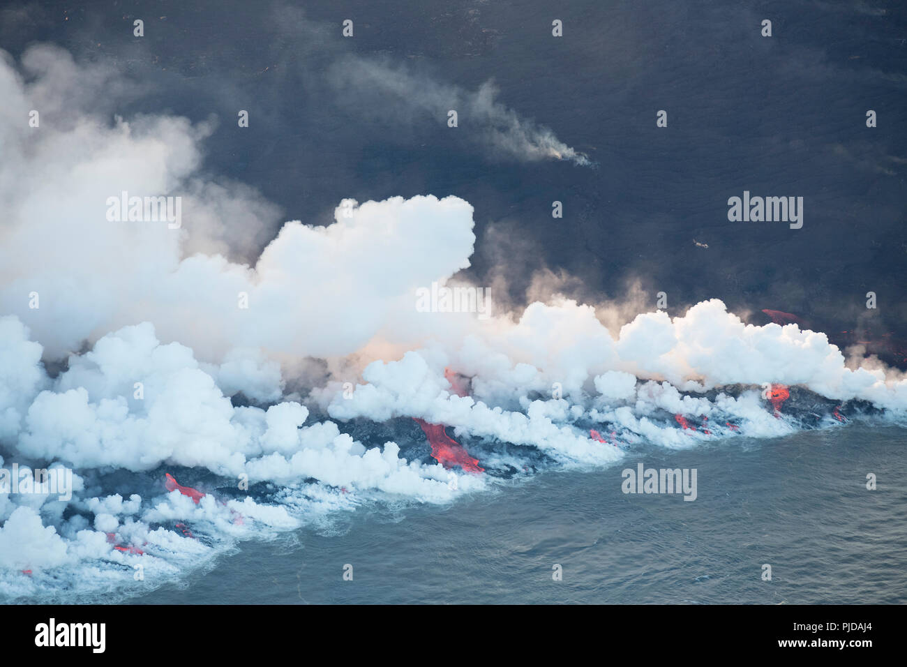 ocean entry Ahalanui, where the lava river erupted from fissure 8 of ...