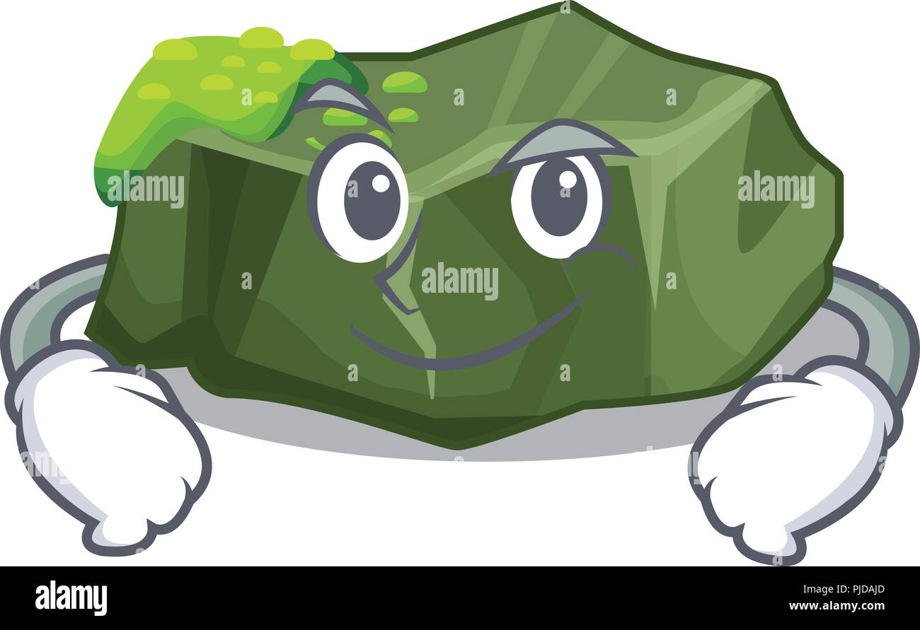 Smirking cartoon moss grow on sea rock Stock Vector Image & Art - Alamy