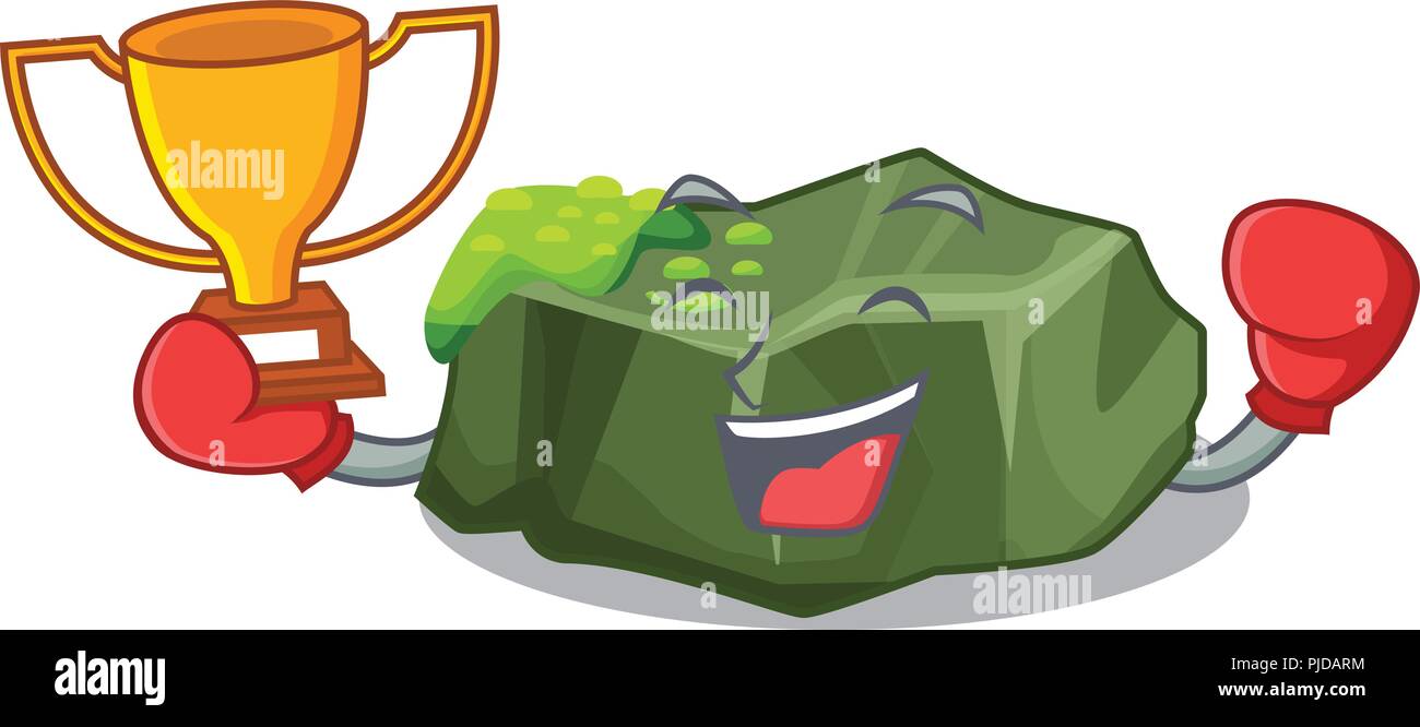 Boxing winner green rock moss isolated on cartoon Stock Vector Image ...