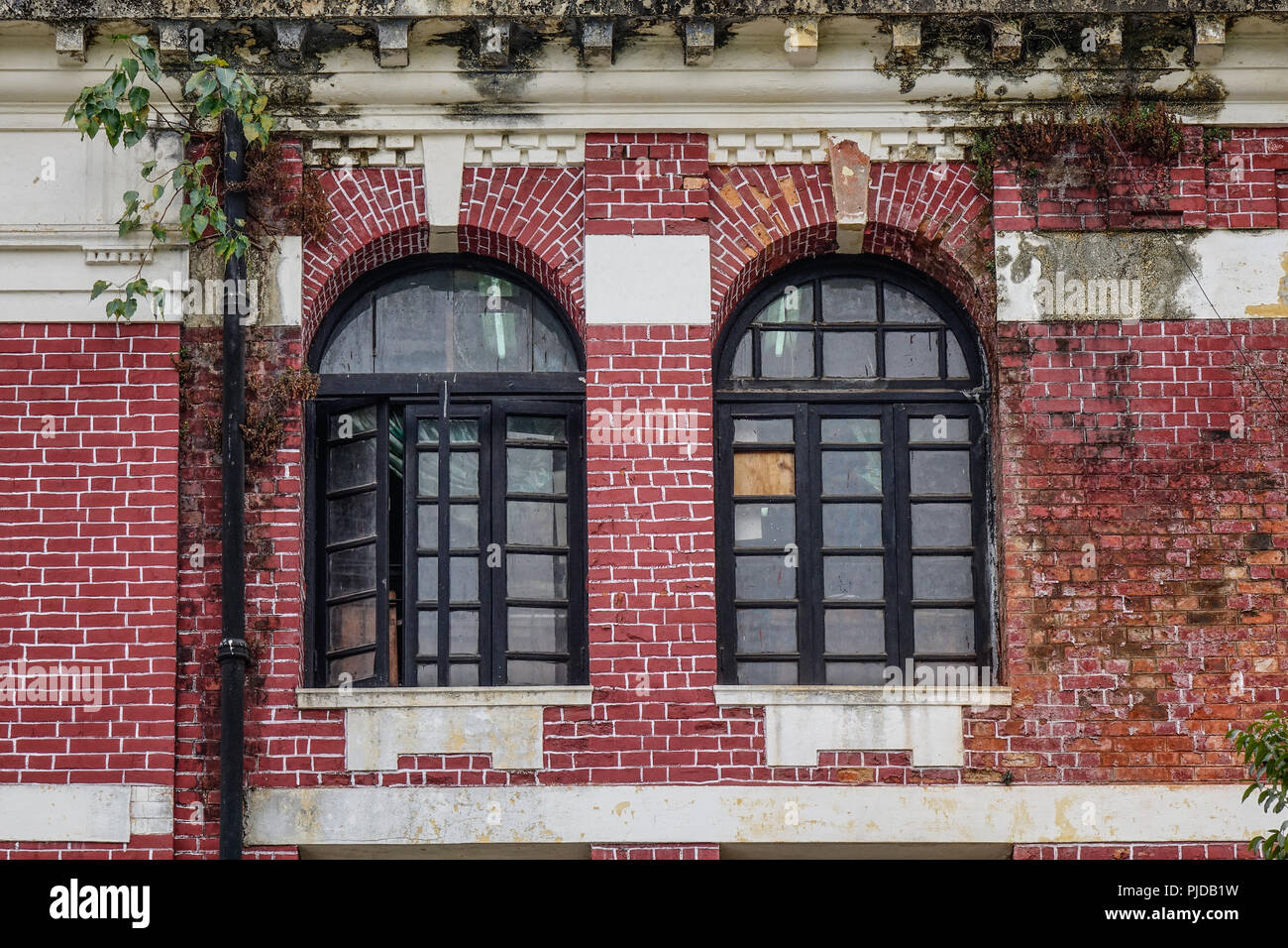 Details of ancient building in Yangon, Myanmar. Yangon has the highest ...