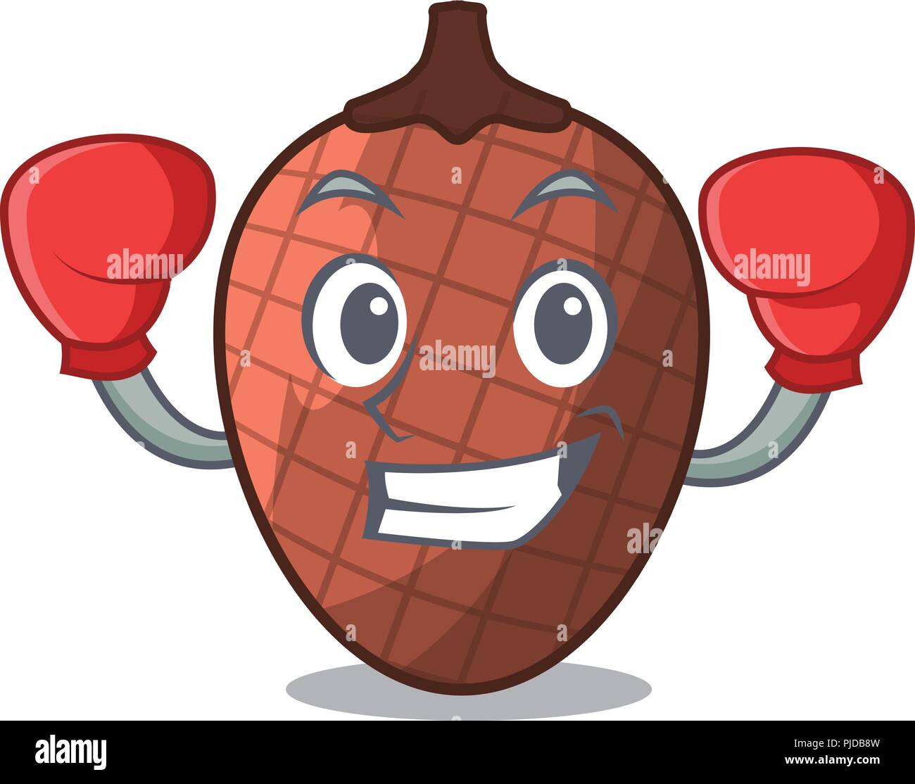 Boxing character cartoon on moriche palm fruit Stock Vector Image & Art ...