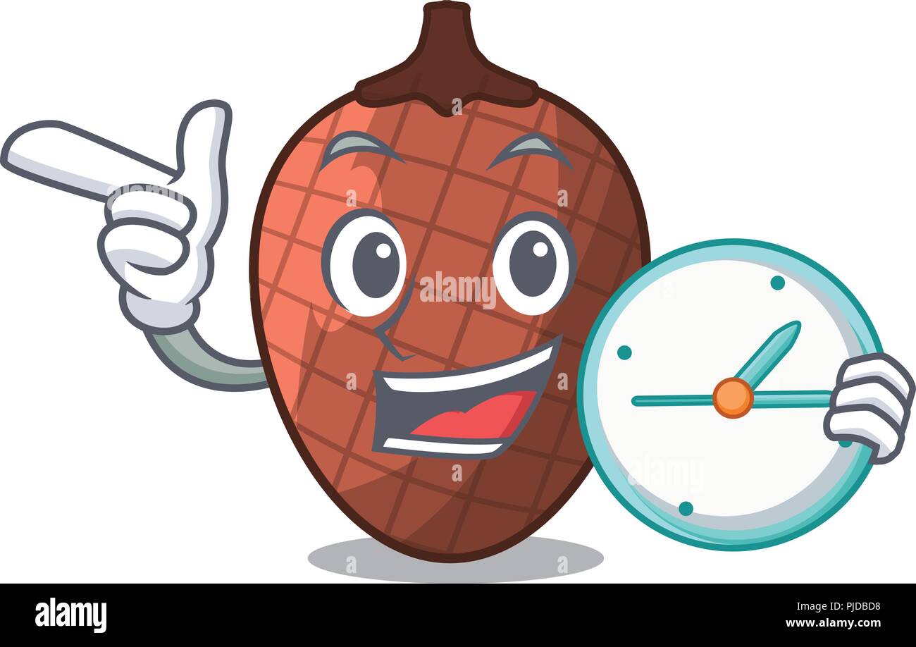 With clock cartoon fruit mauritia flexuosa of America Stock Vector ...