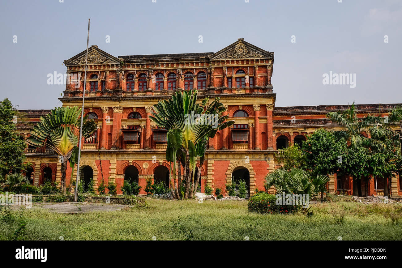 Ancient buildings in Yangon, Myanmar. Yangon has the highest number of ...