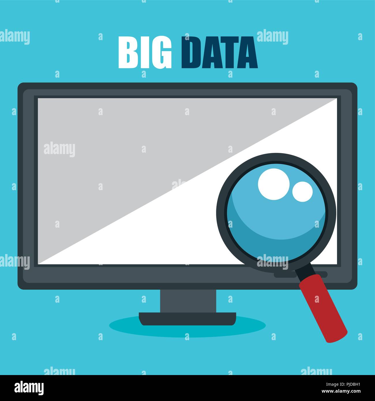 desktop computer with big data icons vector illustration design Stock ...