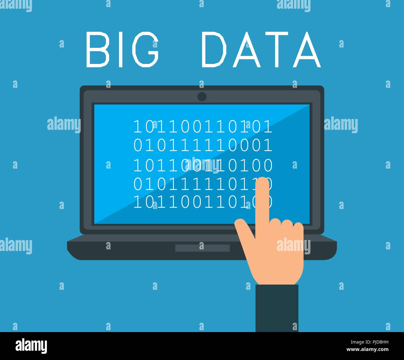 laptop computer with big data icons vector illustration design Stock ...