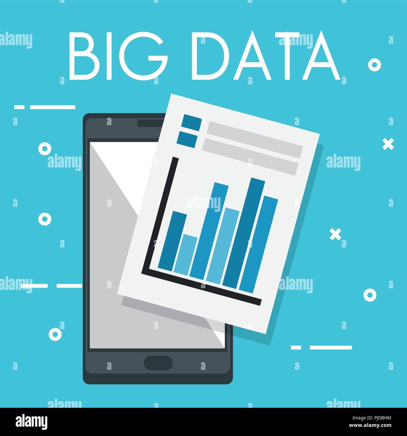 smartphone with big data icons vector illustration design Stock Vector ...