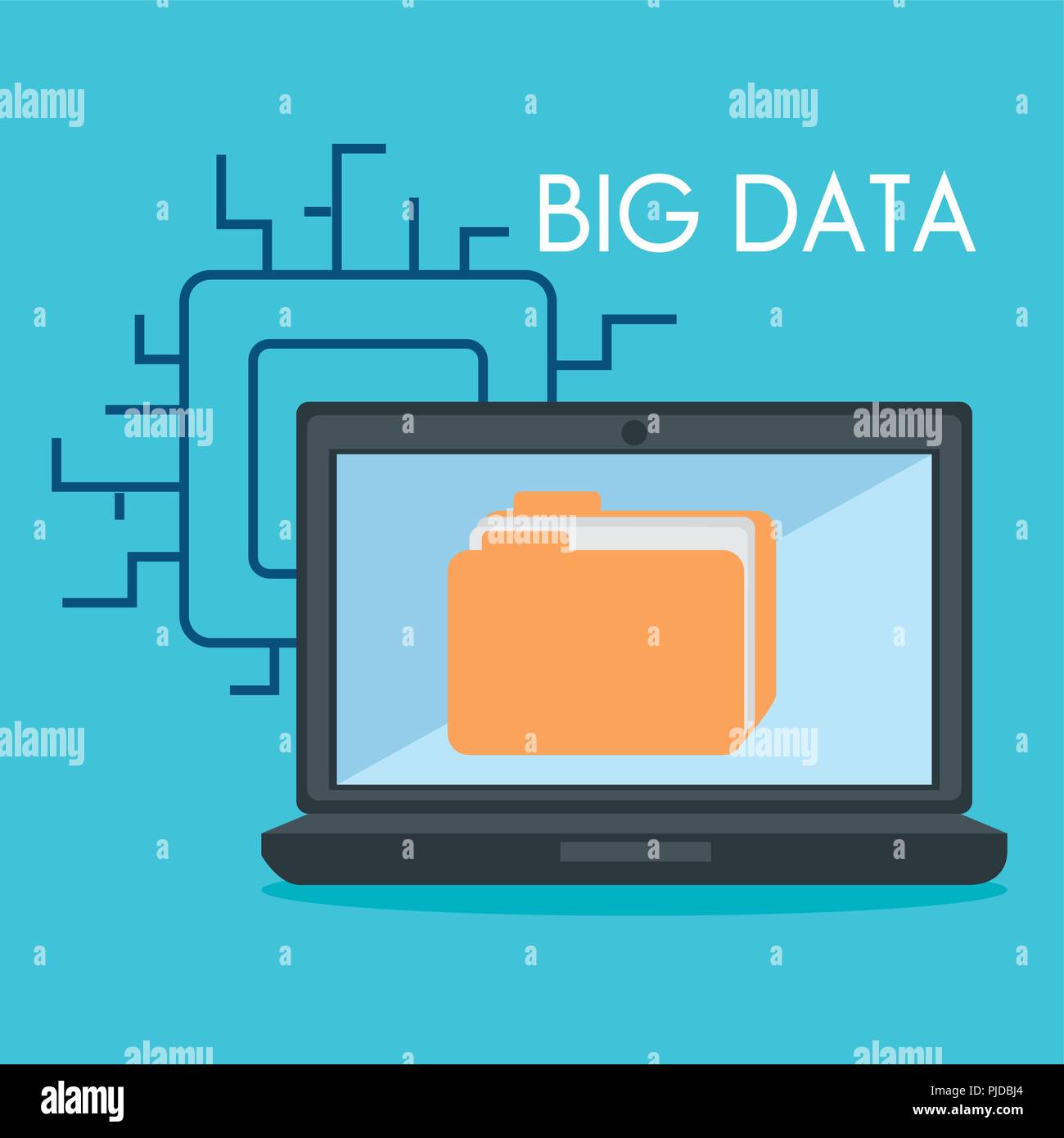 laptop computer with big data icons vector illustration design Stock ...