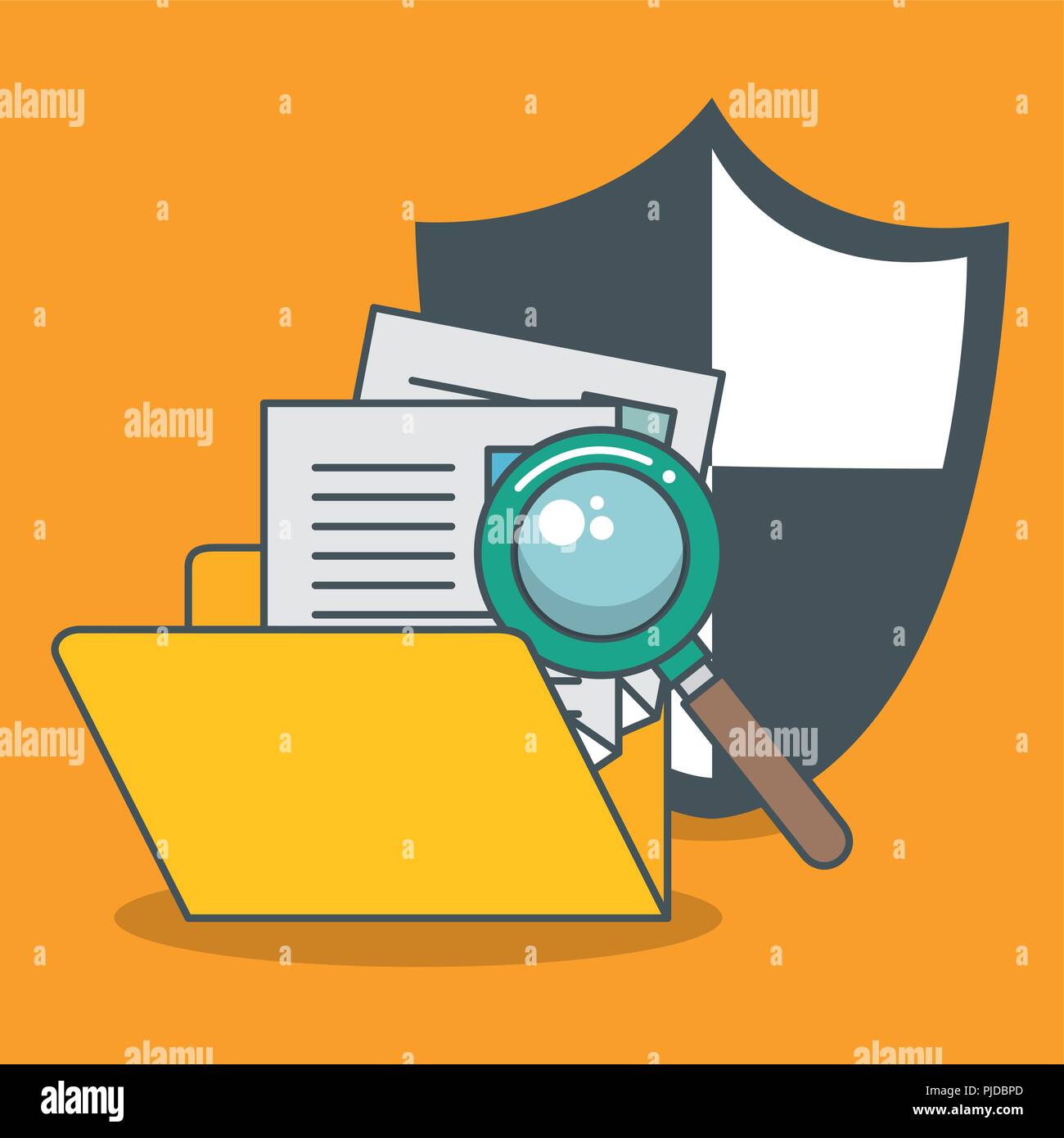 folder with data center icons vector illustration design Stock Vector ...
