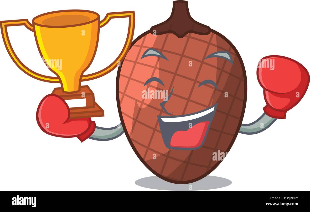 Boxing winner fruits mauritia flexuosa isolateed on cartoon Stock ...