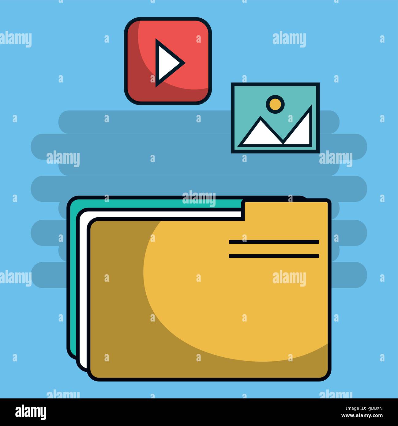 folder with data center icons vector illustration design Stock Vector ...