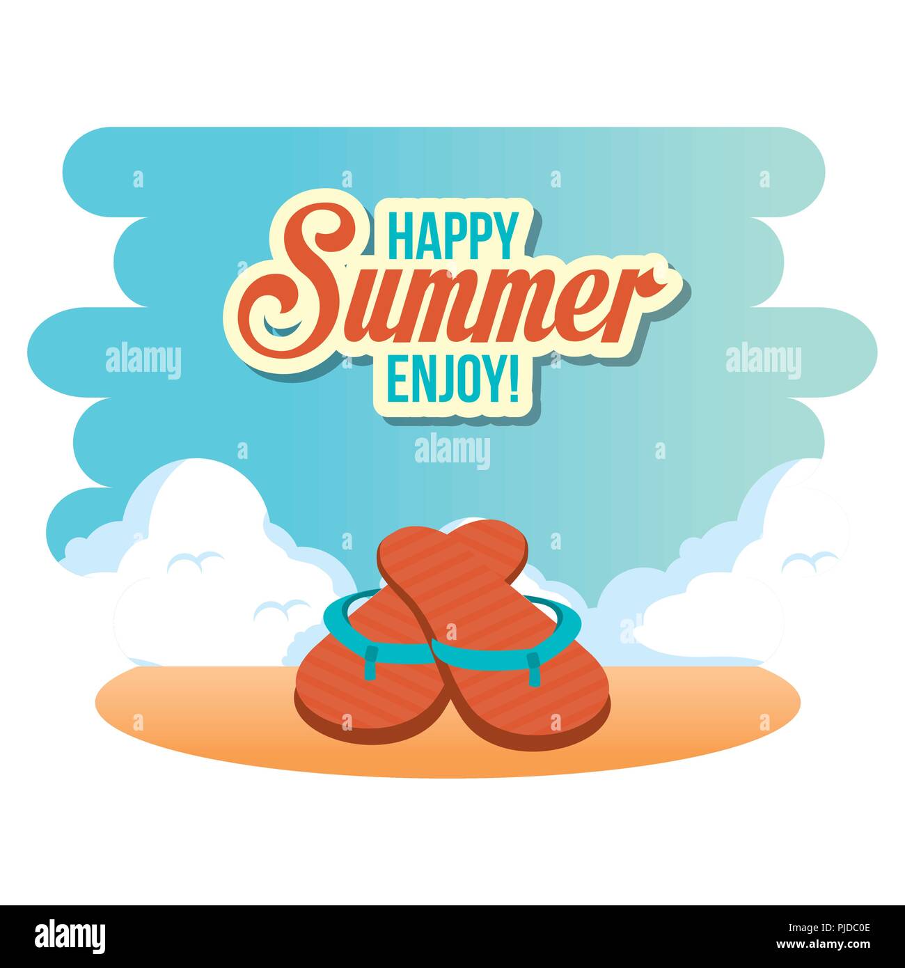summer enjoy with flip flops vector illustration design Stock Vector ...