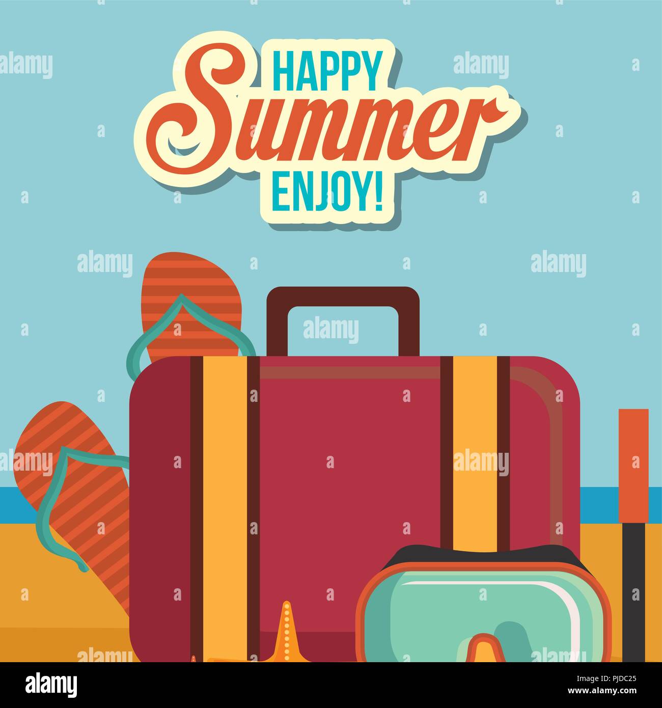summer enjoy beach with icons vector illustration design Stock Vector ...